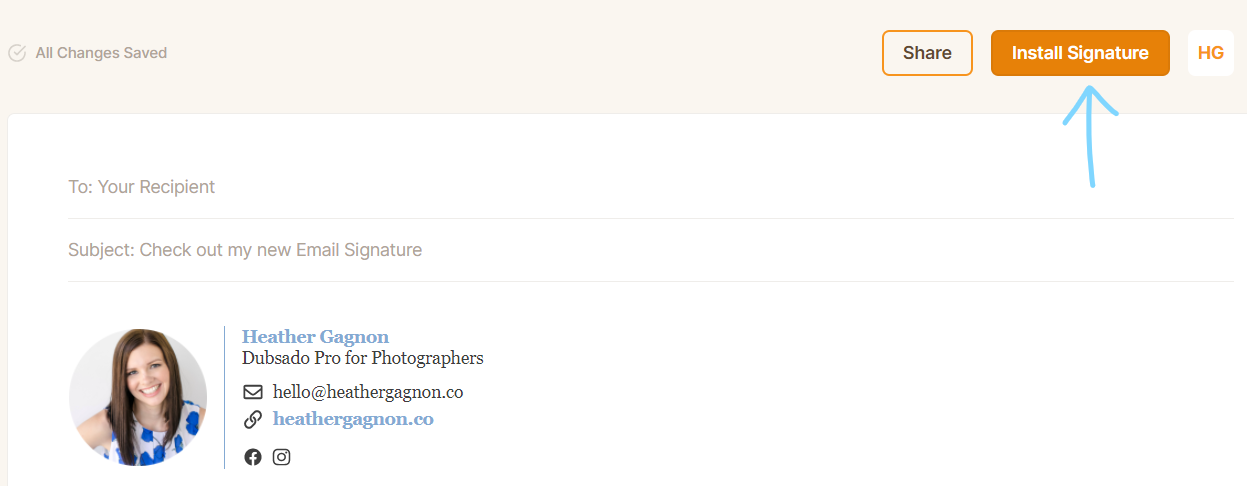 Create a professional email signature - Heather Gagnon